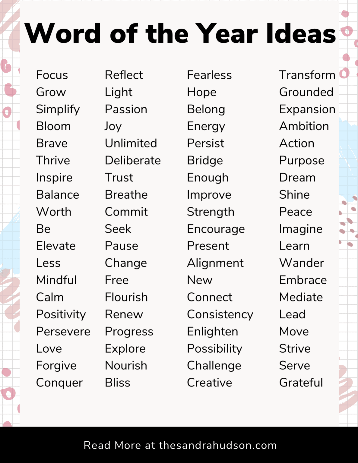 Sandra Hudson - 5 Tips for Choosing a Word of the Year - Sandra Hudson